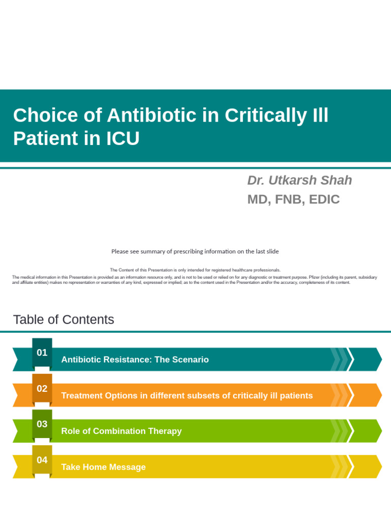 Choice of Antibiotic in Critically Ill Patient in ICU | PDF | Multiple ...