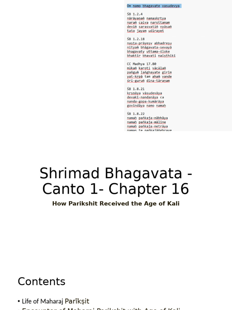 Srimad Bhagavatam Canto 1 Chapter 16 | PDF | Bhagavata Purana