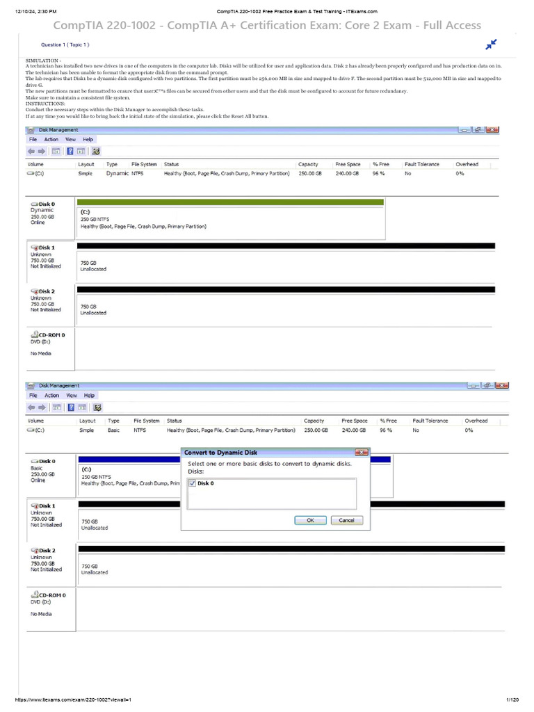 CompTIA 220-1002 Test | PDF | Backup | Microsoft Windows