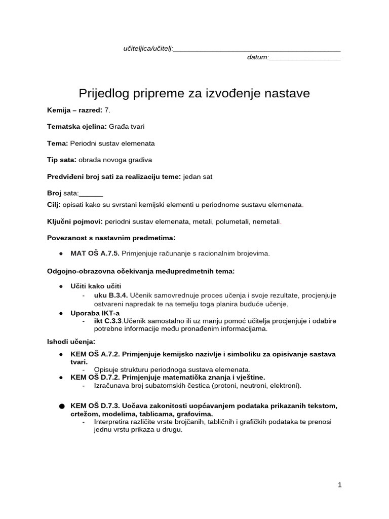 priprema_3.4. Periodni sustav elemenata | PDF