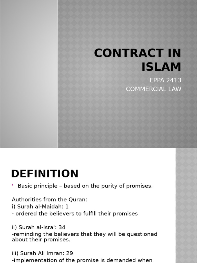 6. Contract in Islam | PDF | Offer And Acceptance | Sharia
