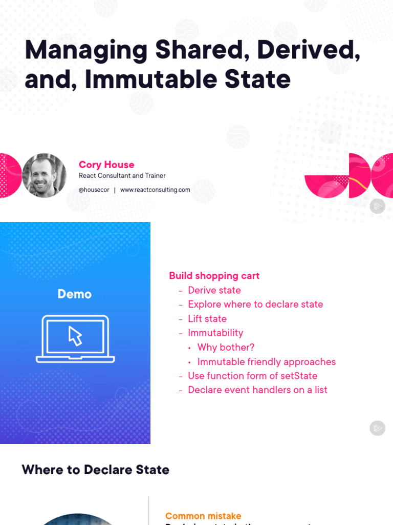 Managing Shared Derived and Immutable State Slides | PDF | Computer ...