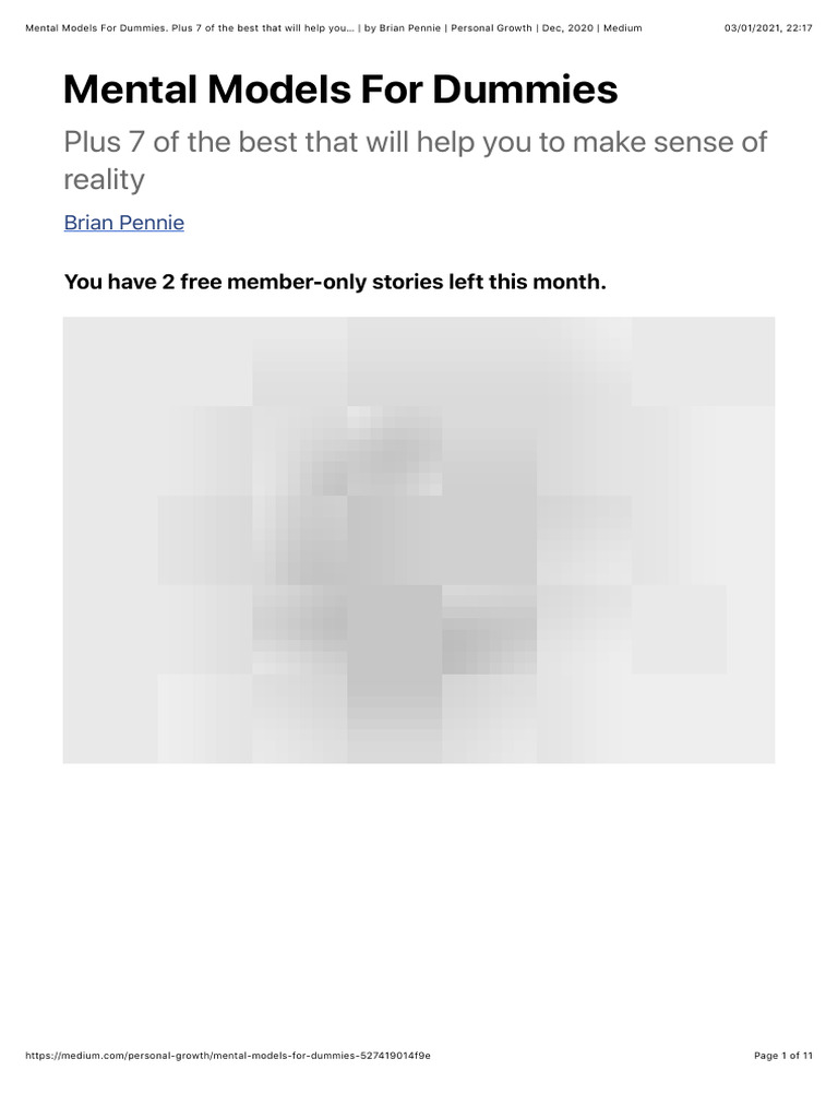 Mental Models For Dummies. Plus 7 of The Best That Will Help You - by ...