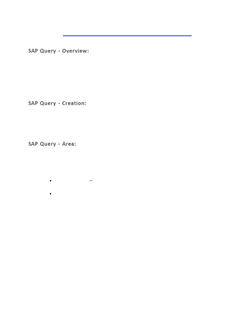 SAP Query Creation Execution Table Join 1735083305 | PDF | Databases | Database Transaction