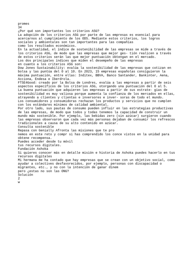 Importancia de los Criterios ASG en Empresas | PDF