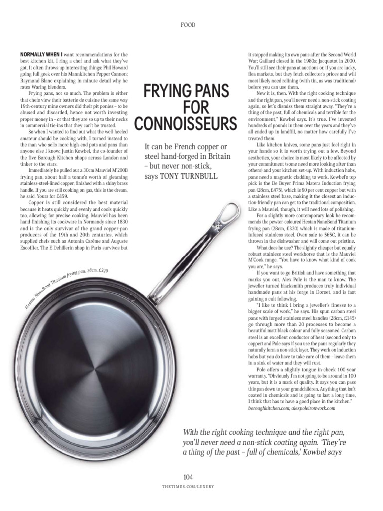 frying pans for connoisseurs | PDF | Cookware And Bakeware | Cooking