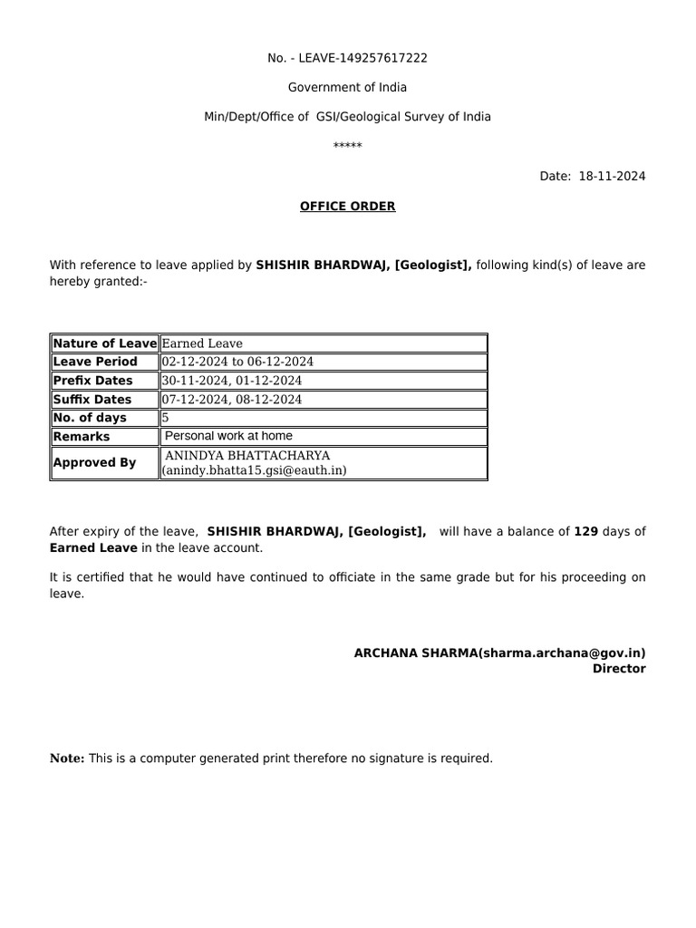 Office Order | PDF