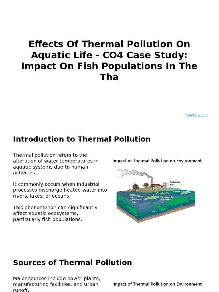 Effects of Thermal Pollution On Aquatic Life - CO4 Case Study - Impact On Fish Populations in ...