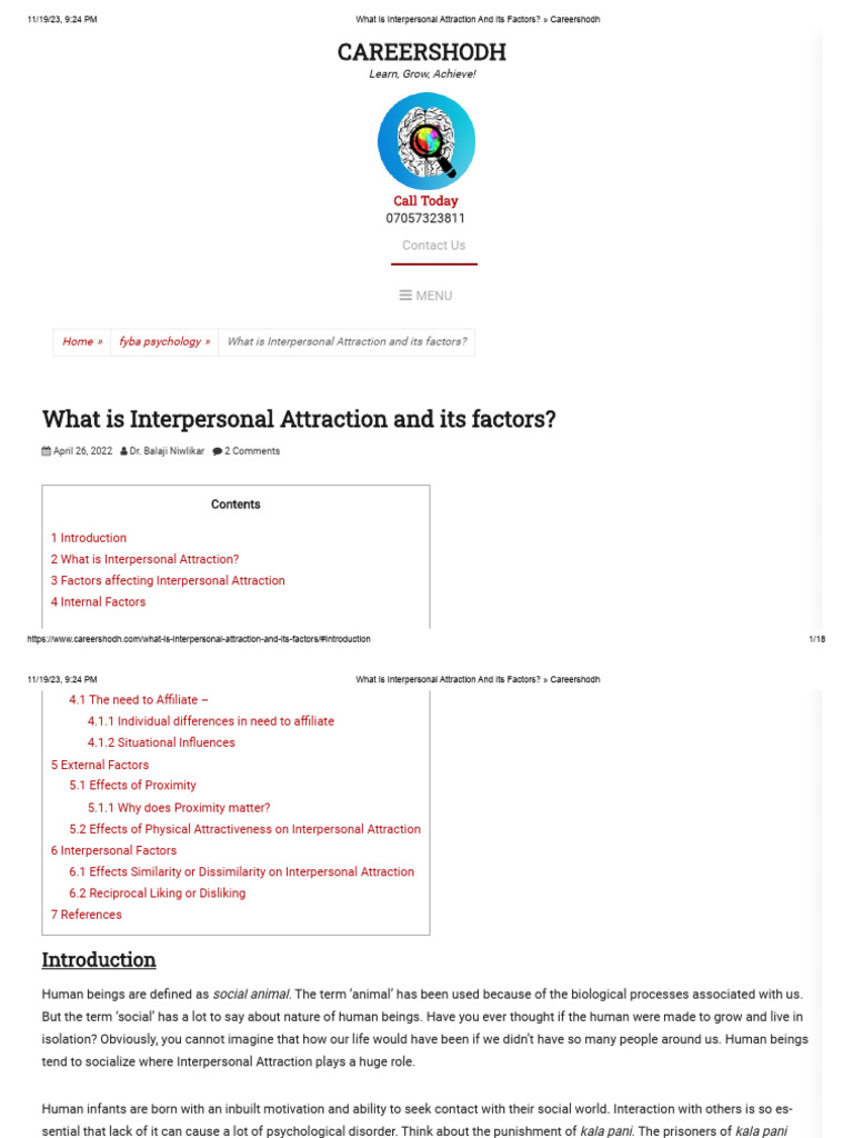 What Is Interpersonal Attraction and Its Factors | PDF | Interpersonal ...