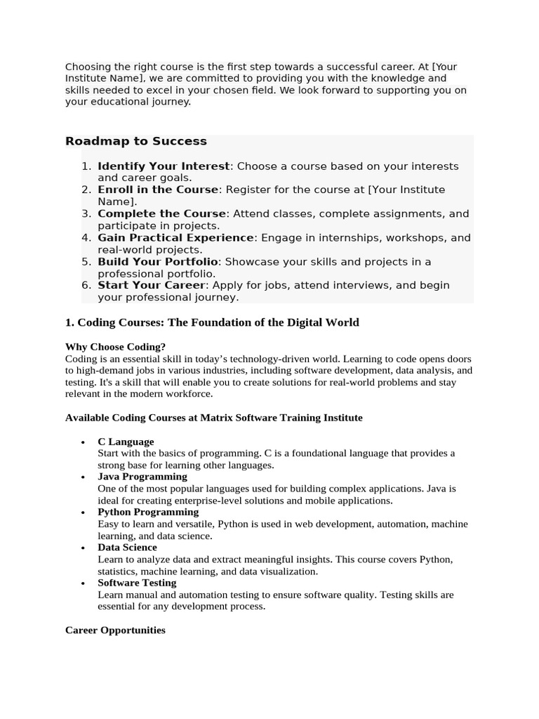 Career Courses for Success at Your Institute | PDF | 3 D Computer ...
