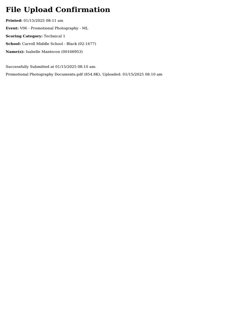 File Upload Confirmation | PDF