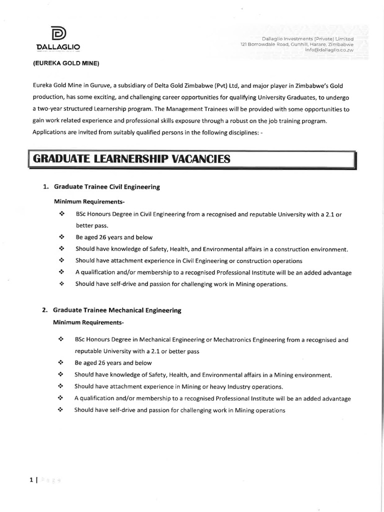 Graduate Trainees Advert-2024 | PDF