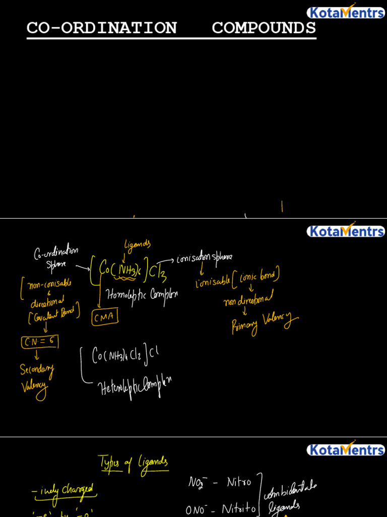 Coordination Compounds Full | PDF | Ligand | Coordination Complex
