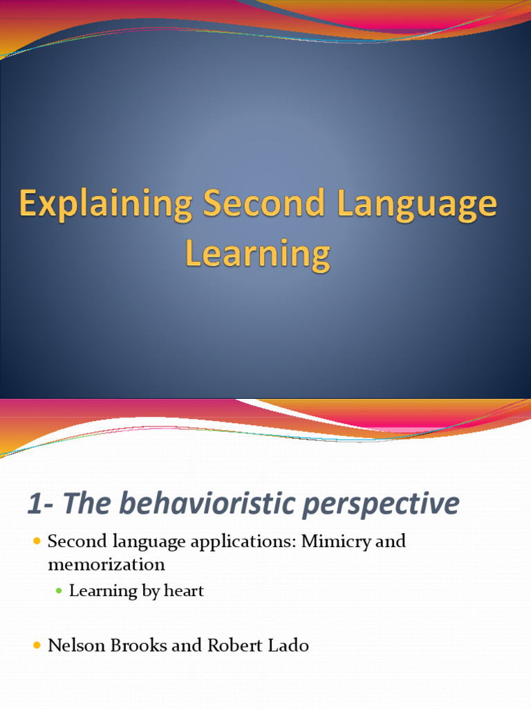 W7 W9 W10 - Explaining Second Language Learning | PDF | Second Language Acquisition | Language ...