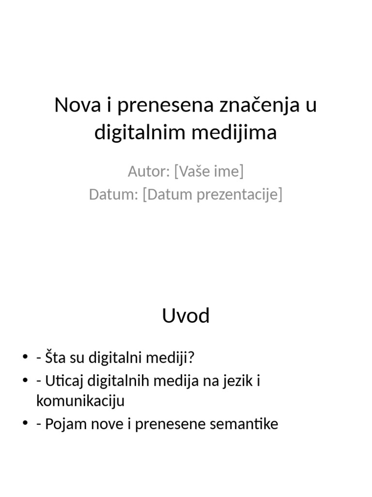 Nova I Prenesena Znacenja | PDF