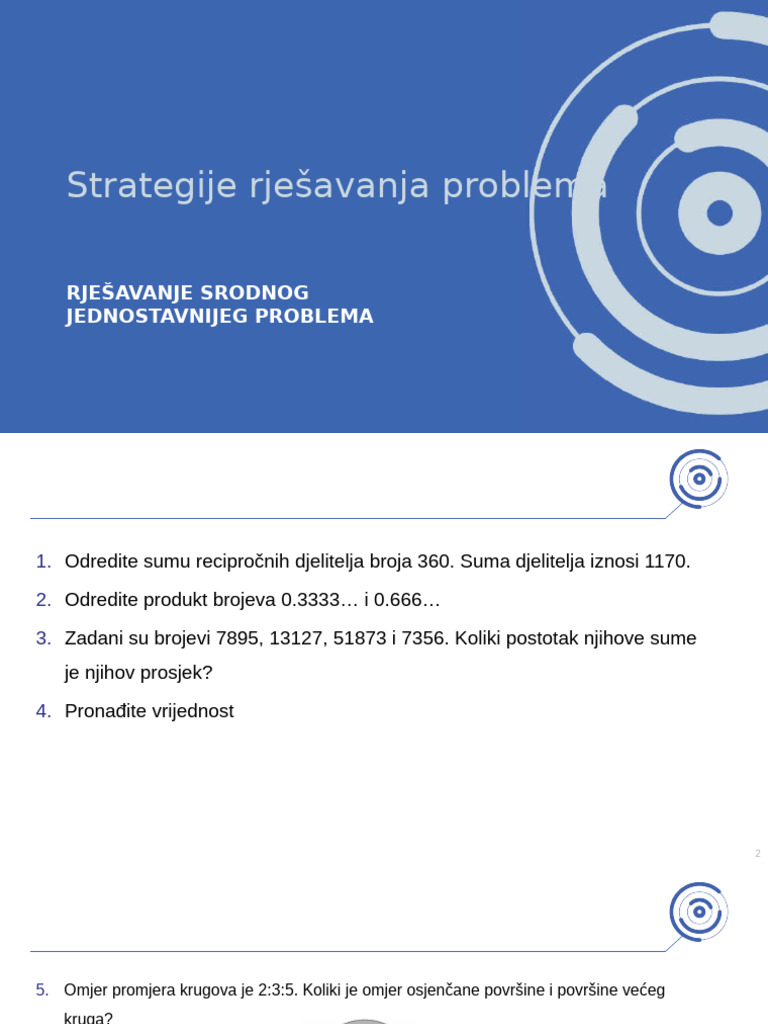 Rjesavanje Jednostavnijeg Problema | PDF