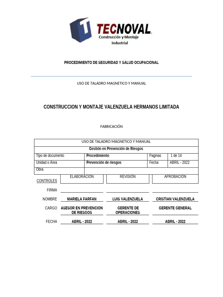 Uso Seguro de Taladros Manuales y Magnéticos | PDF | Perforar | Perforación
