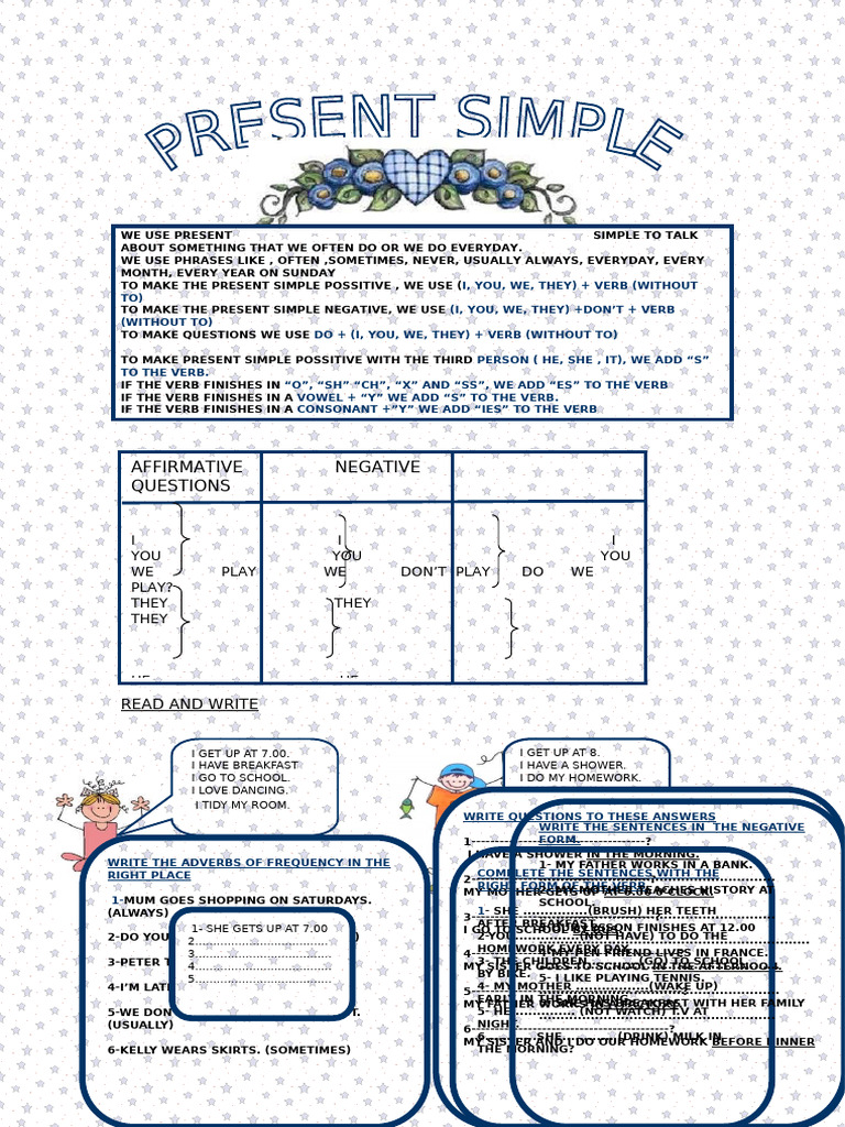 Present Simple Fun Activities Games - 533 | PDF | Syntax | Linguistic ...