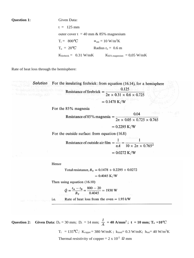 Thermofluids Assignment 1 | PDF