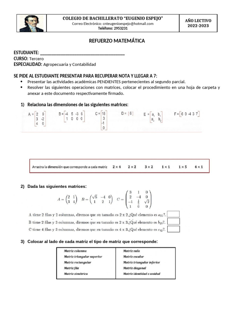 TRABAJO TERCERO MATE | PDF