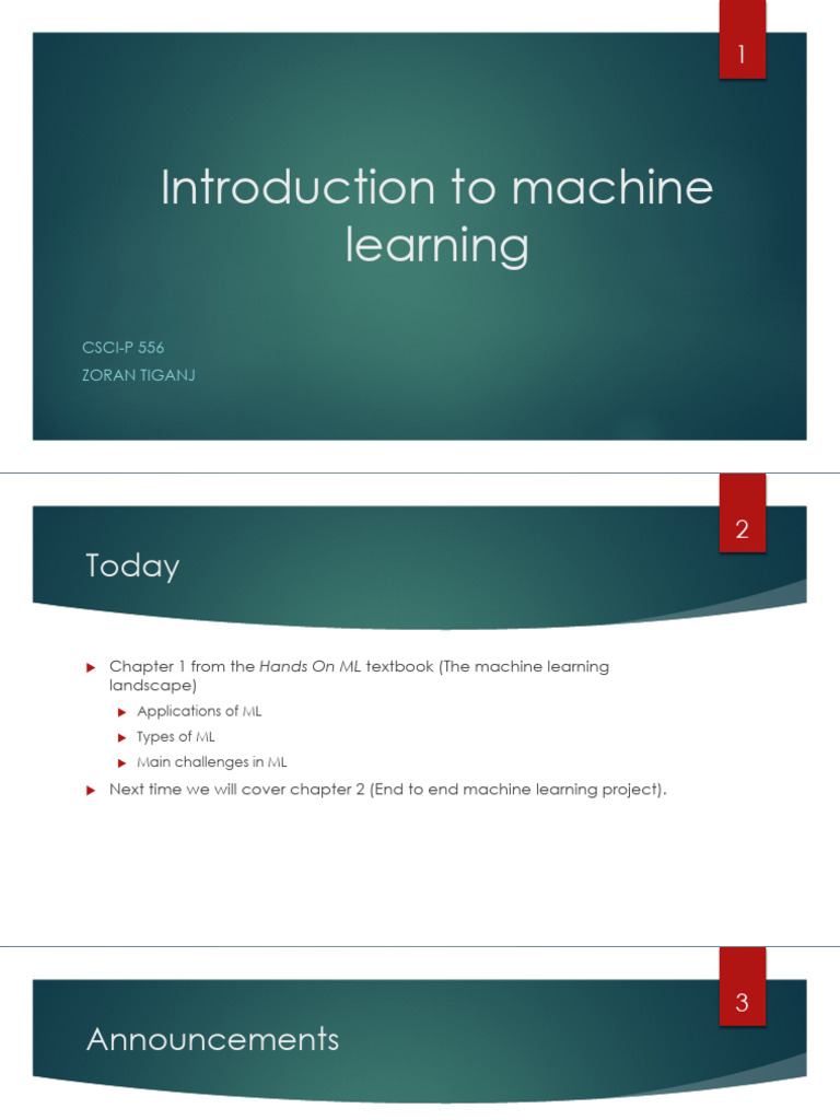 Lec2 Intro to ML | PDF | Machine Learning | Support Vector Machine