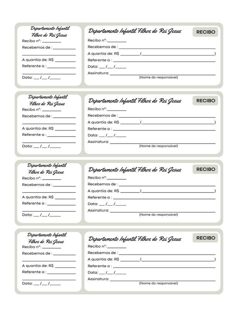 Documento A4 talão de recibo simples verde branco e preto_20241208 ...