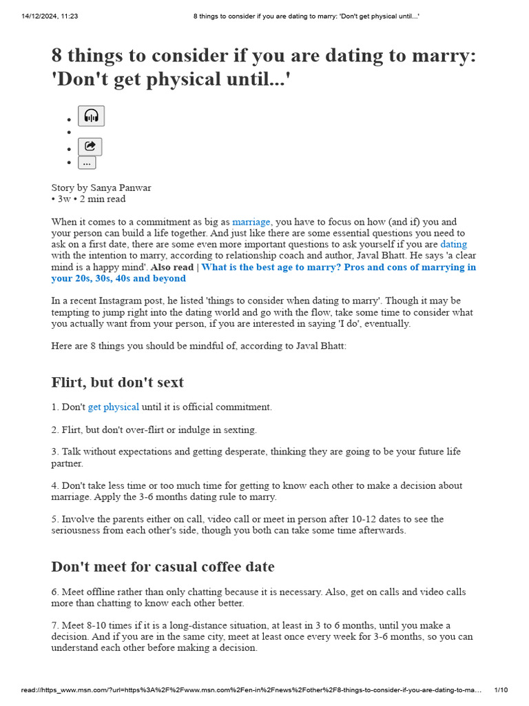 8 Things To Consider If You Are Dating To Marry - 'Don't Get Physical ...