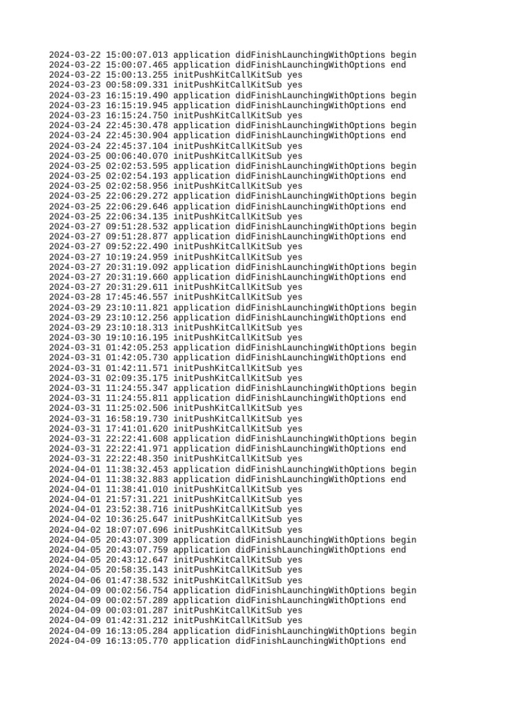 App Launch and PushKit Logs | PDF