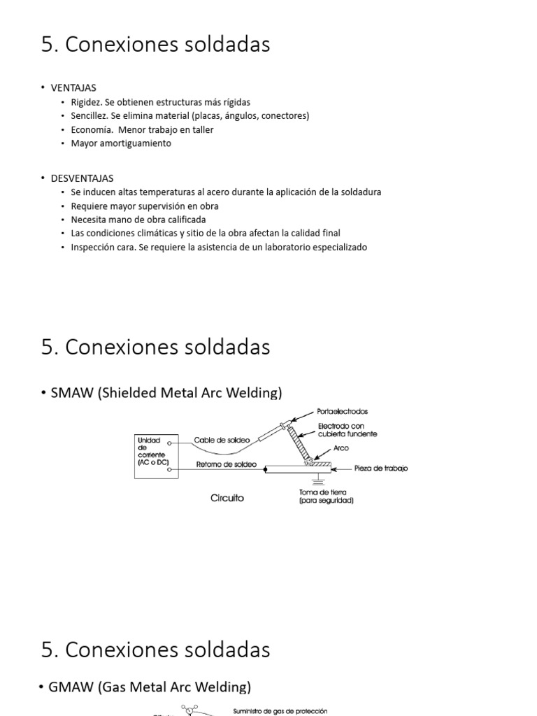 Conexiones Soldadas: Ventajas y Métodos | PDF | Soldadura | Construcción