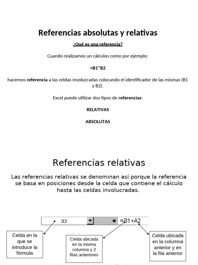 Referencias Absolutas y Relativas | PDF | Microsoft Excel