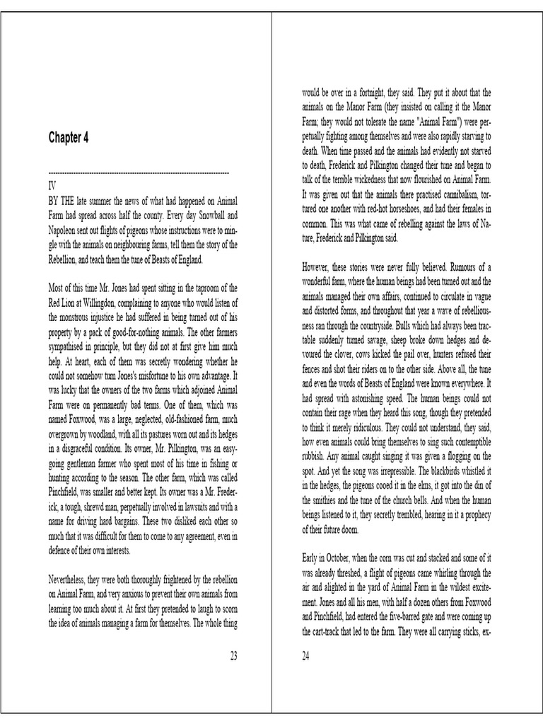 Chapter 4: The Battle of Animal Farm | PDF