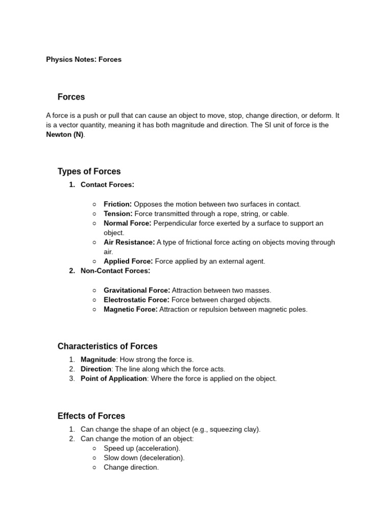 _ Forces ks3 | PDF | Force | Acceleration