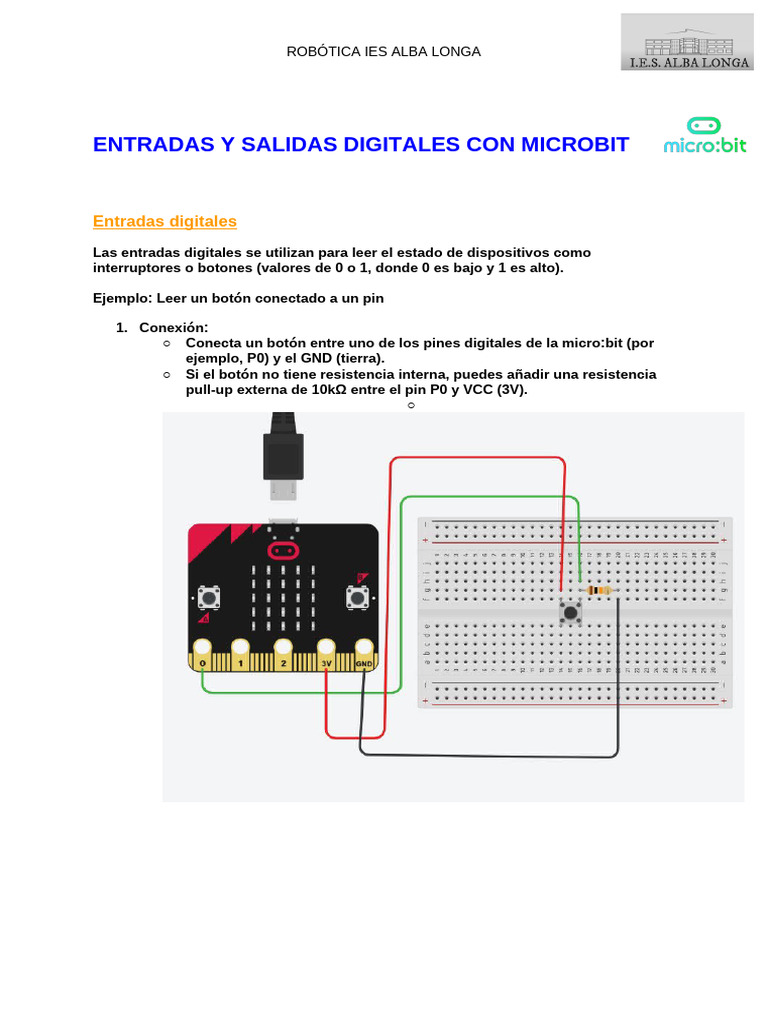 Entradas y Salidas Digitales Con Microbit | PDF