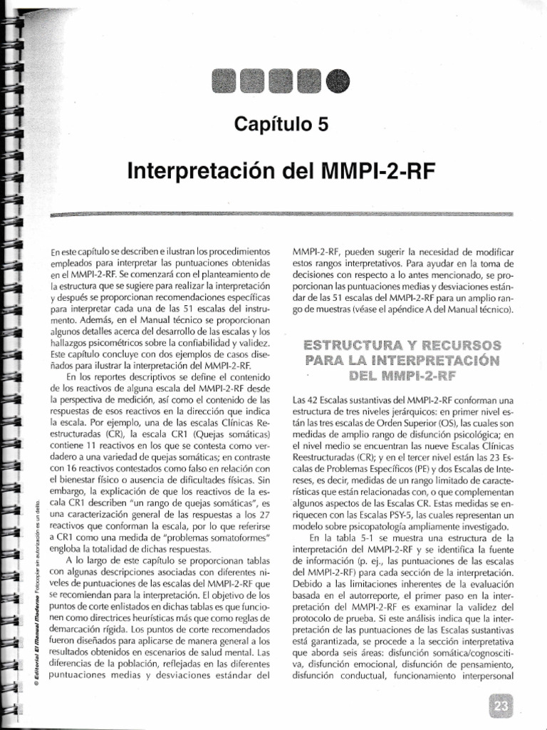 Interpretacion Mmpi 2 RF | PDF | Validez (Estadísticas) | Inteligencia artificial