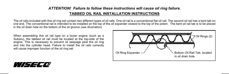 Tabbed Oil Rail | PDF | Piston | Engines