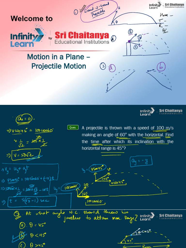 Projectile Motion Problems and Solutions | PDF