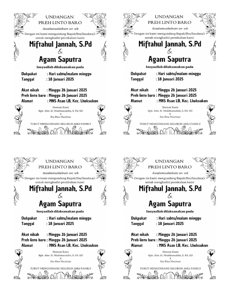Undangan Miftah | PDF