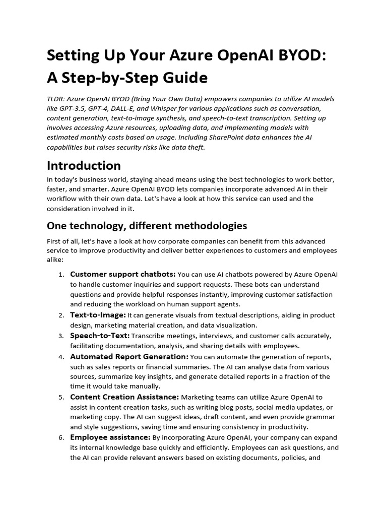 Azure OpenAI BYOD | PDF | Microsoft Azure | Computer Security