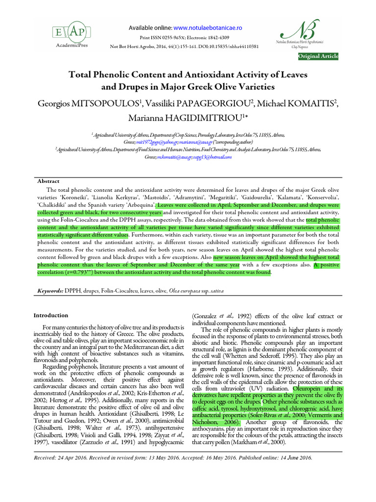 Article 2016 Index Composition Phénolique Et Activité Antioxydantebdes ...