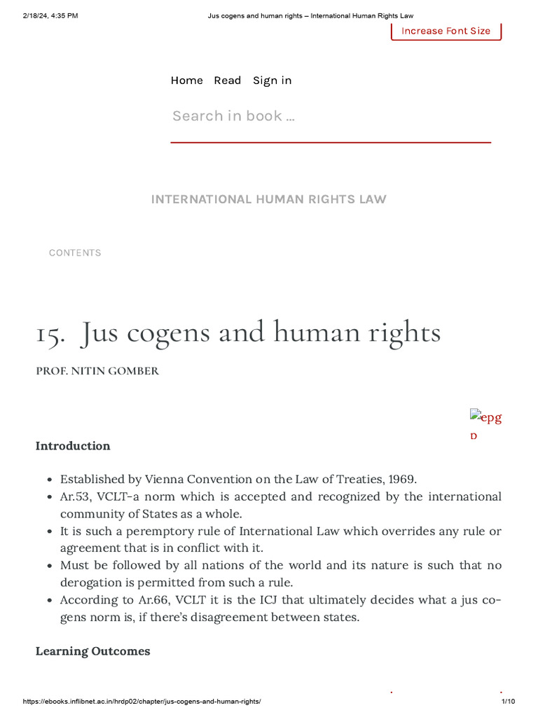 Jus Cogens and Human Rights - International Human Rights Law | PDF ...