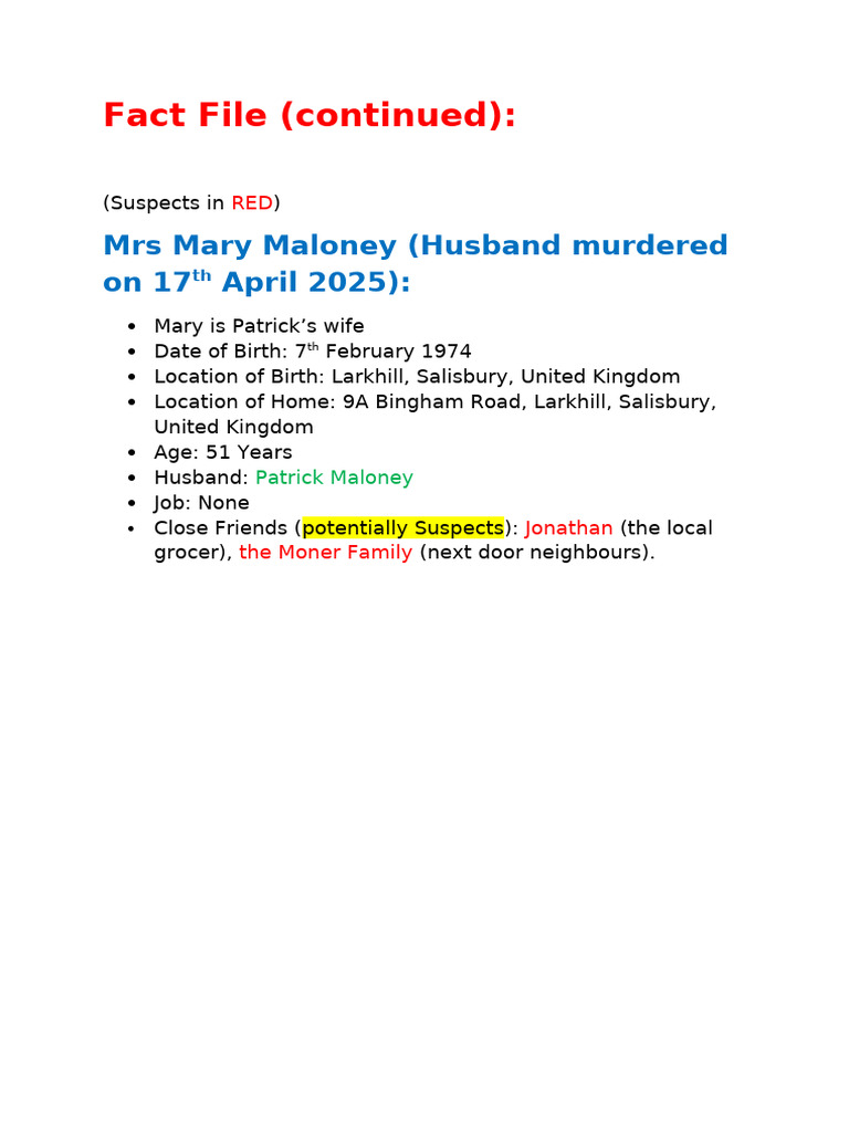 Fact File Mary | PDF