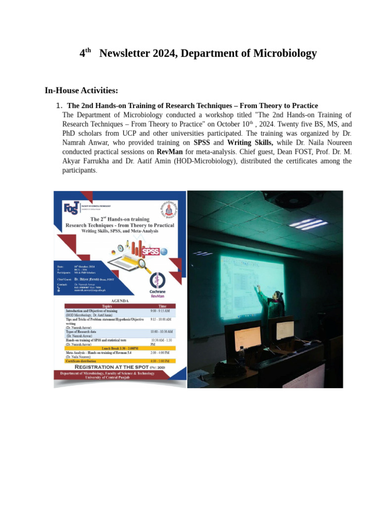 4th Newsletter Microbiology 2024 | PDF | Cancer
