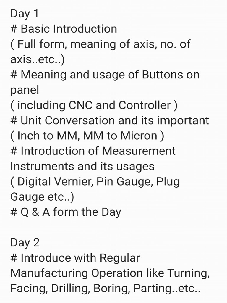 Basic CNC Training | PDF