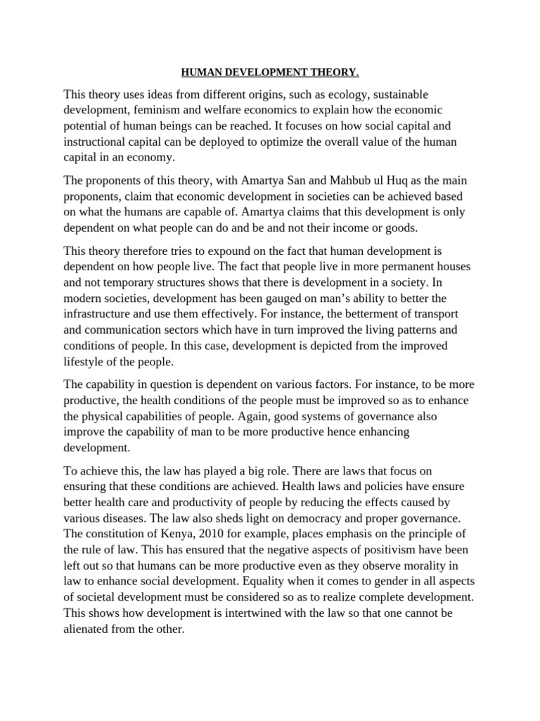 HUMAN DEVELOPMENT THEORY(1) | PDF