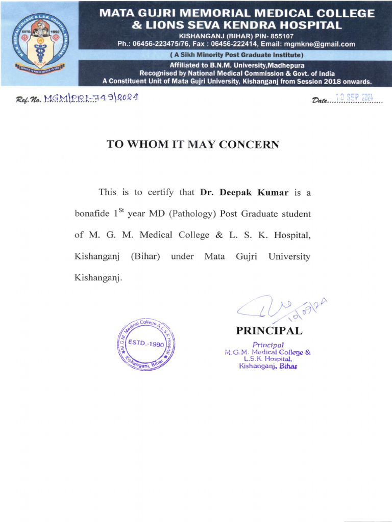 MGM Medical College Kishanganj Fees | PDF | Services (Economics) | Banking