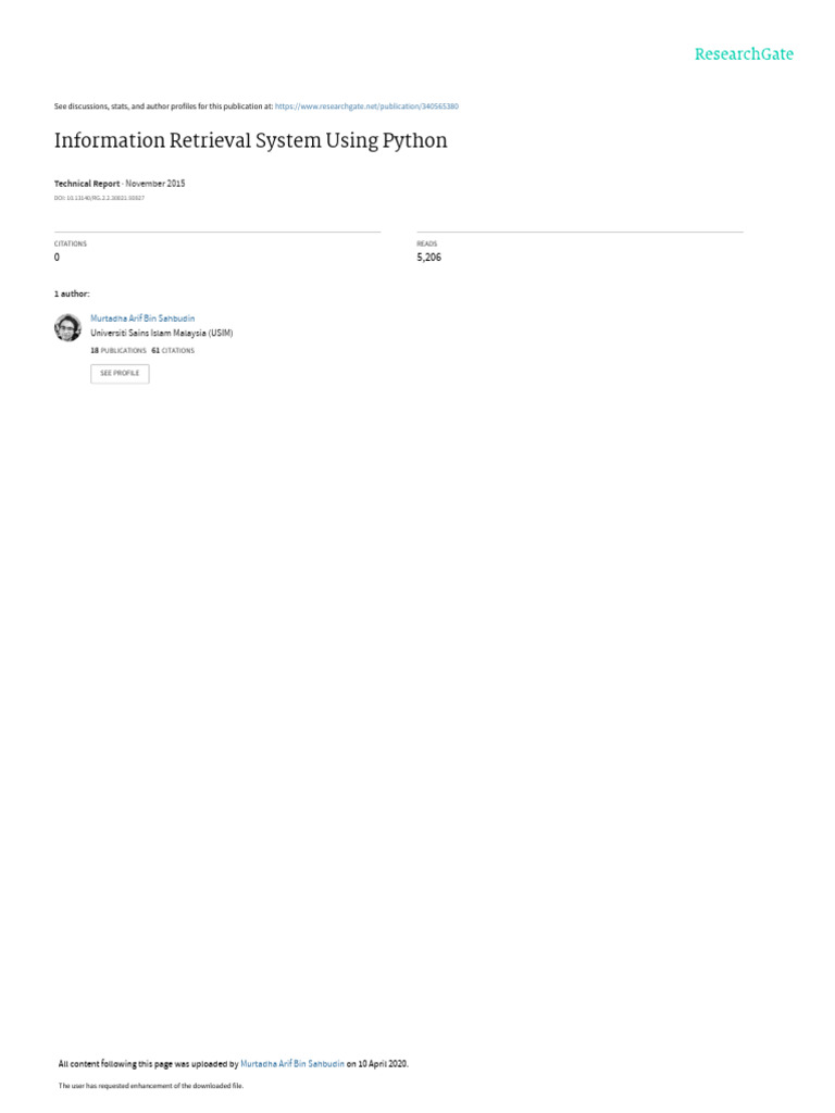 Python-Based Information Retrieval System | PDF | Search Engine ...