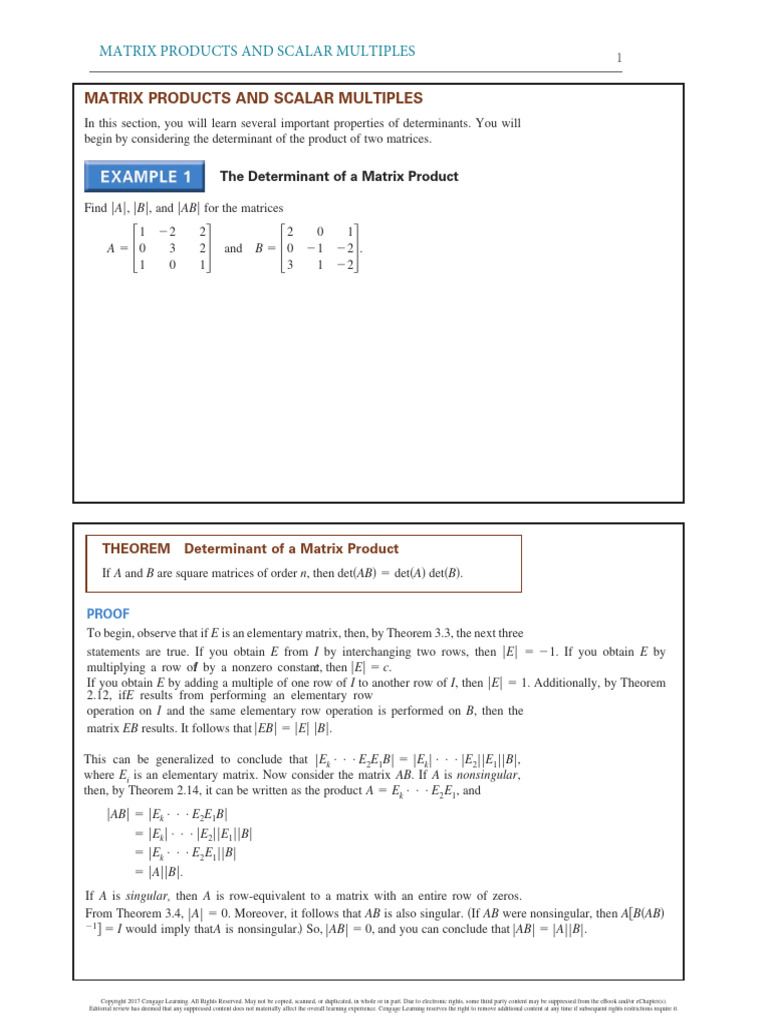 Properties of Determinants | PDF | Matrix (Mathematics) | Determinant