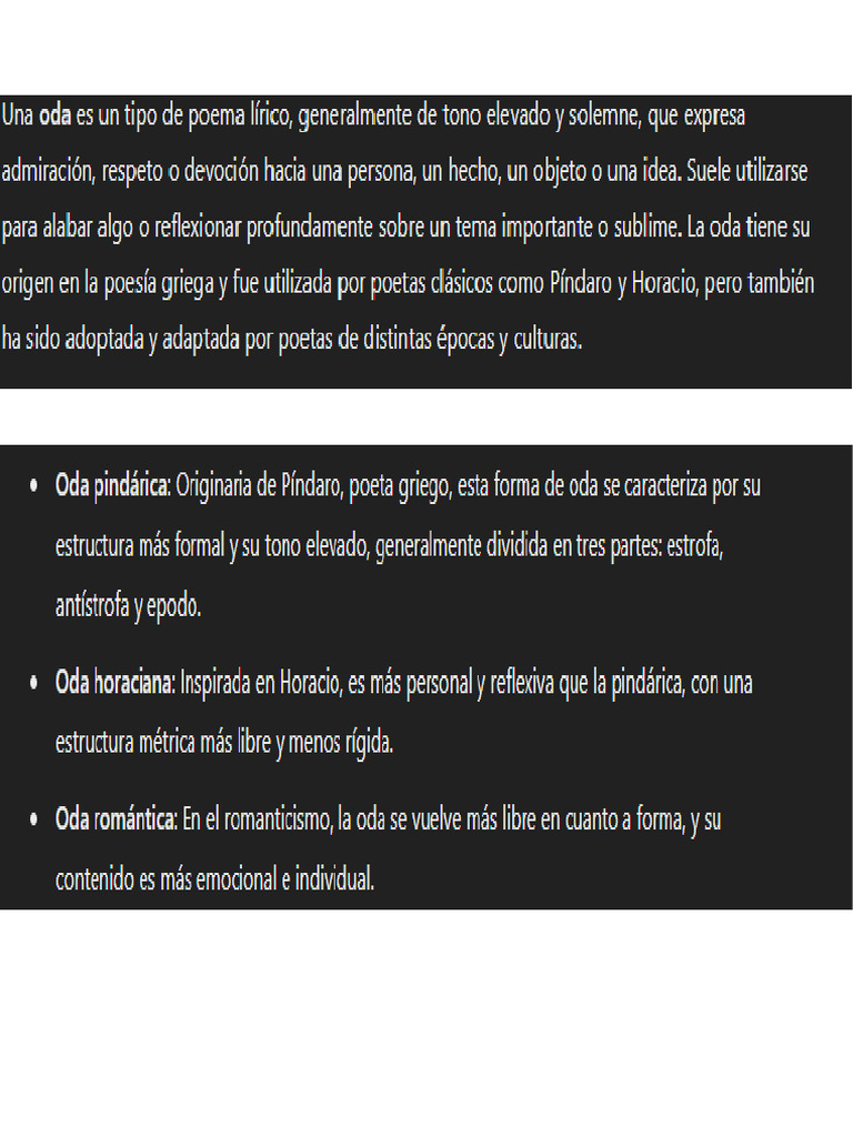 Estructura y Tono de la Oda | PDF | Poesía