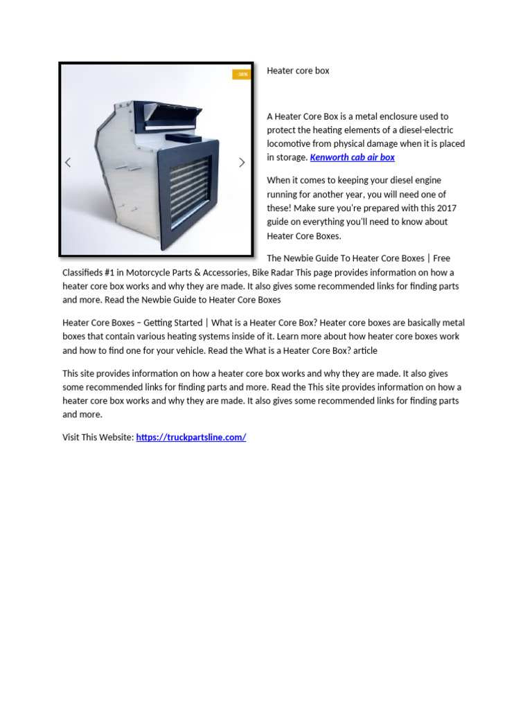 Understanding Heater Core Boxes | PDF
