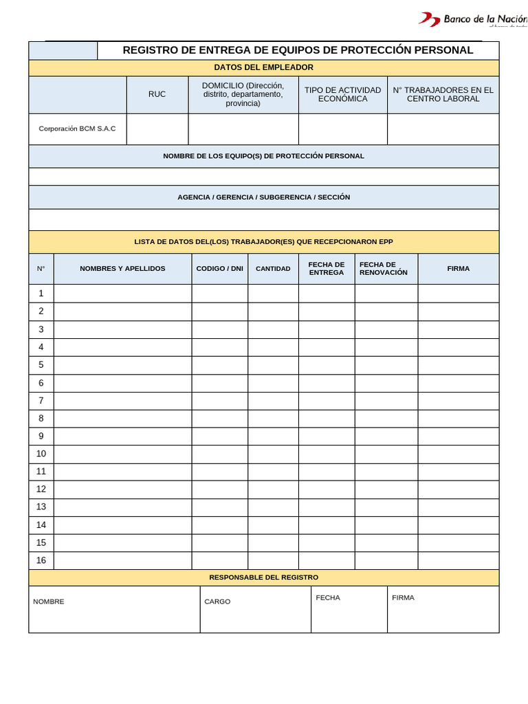 Registro-de-entrega-EPP | PDF